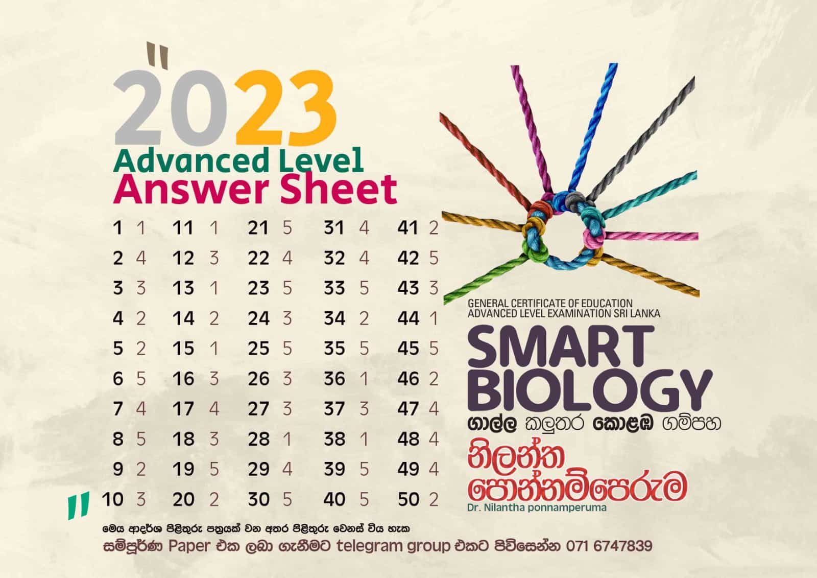 A/L 2023 (2024 Jan) MCQ Answers- Unofficial Marking schemes - StudentLanka.com – Your Pathway to ...